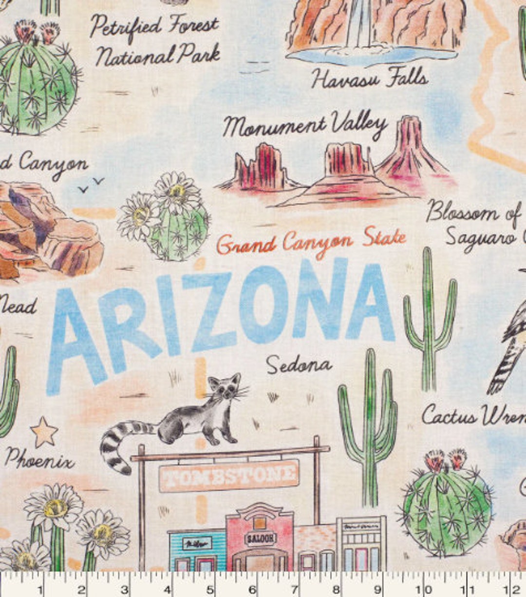 Arizona State Pride Premium Cotton Fabric 100% Cotton Fabric IN - Etsy