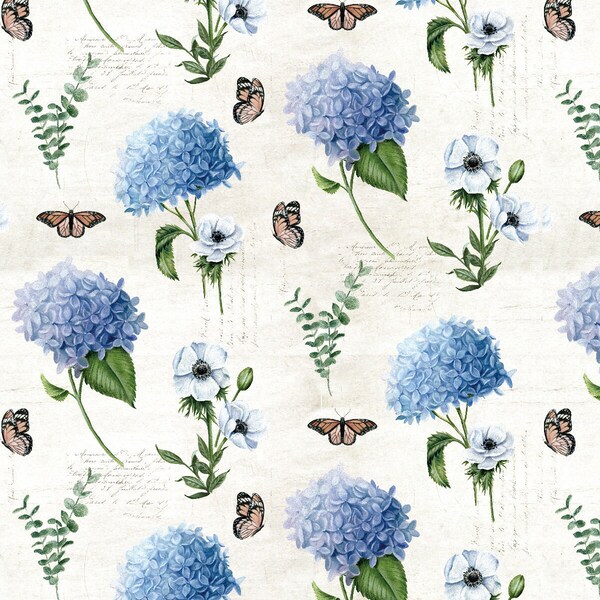 Hydrangea Fabric - Etsy