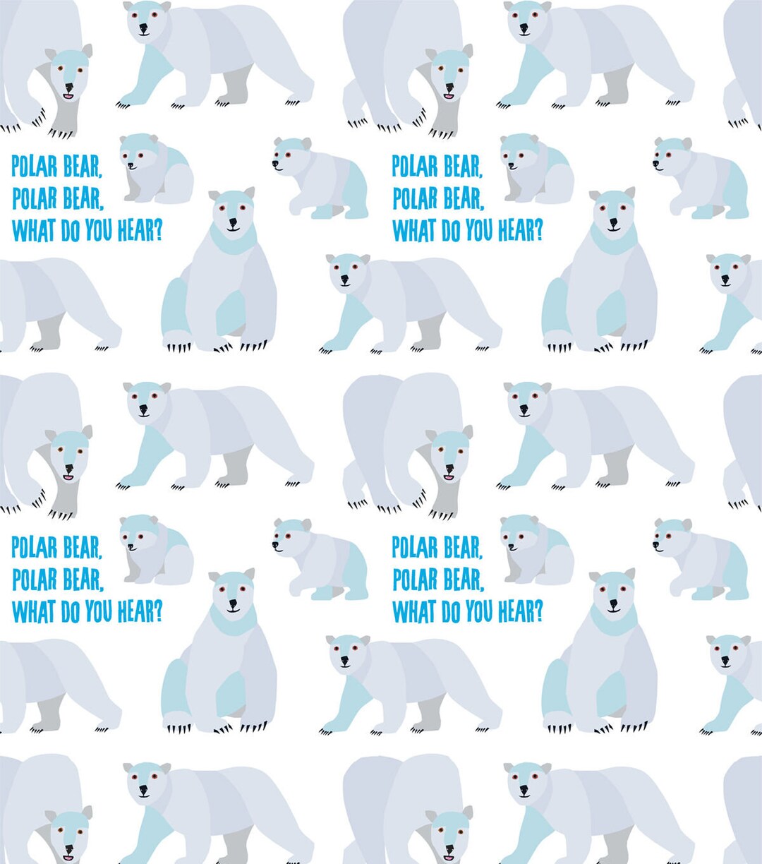 Polar Bear, What Do You Hear Baby Nursery Room Eric Carle 100% Cotton ...