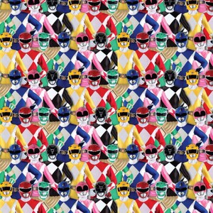 Mighty Morphin Power Rangers Superhero Vintage 100% Cotton Licensed ...