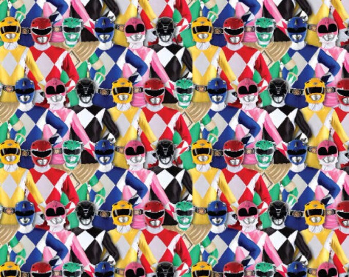 Mighty Morphin Power Rangers Superhero Vintage 100% Cotton Licensed ...
