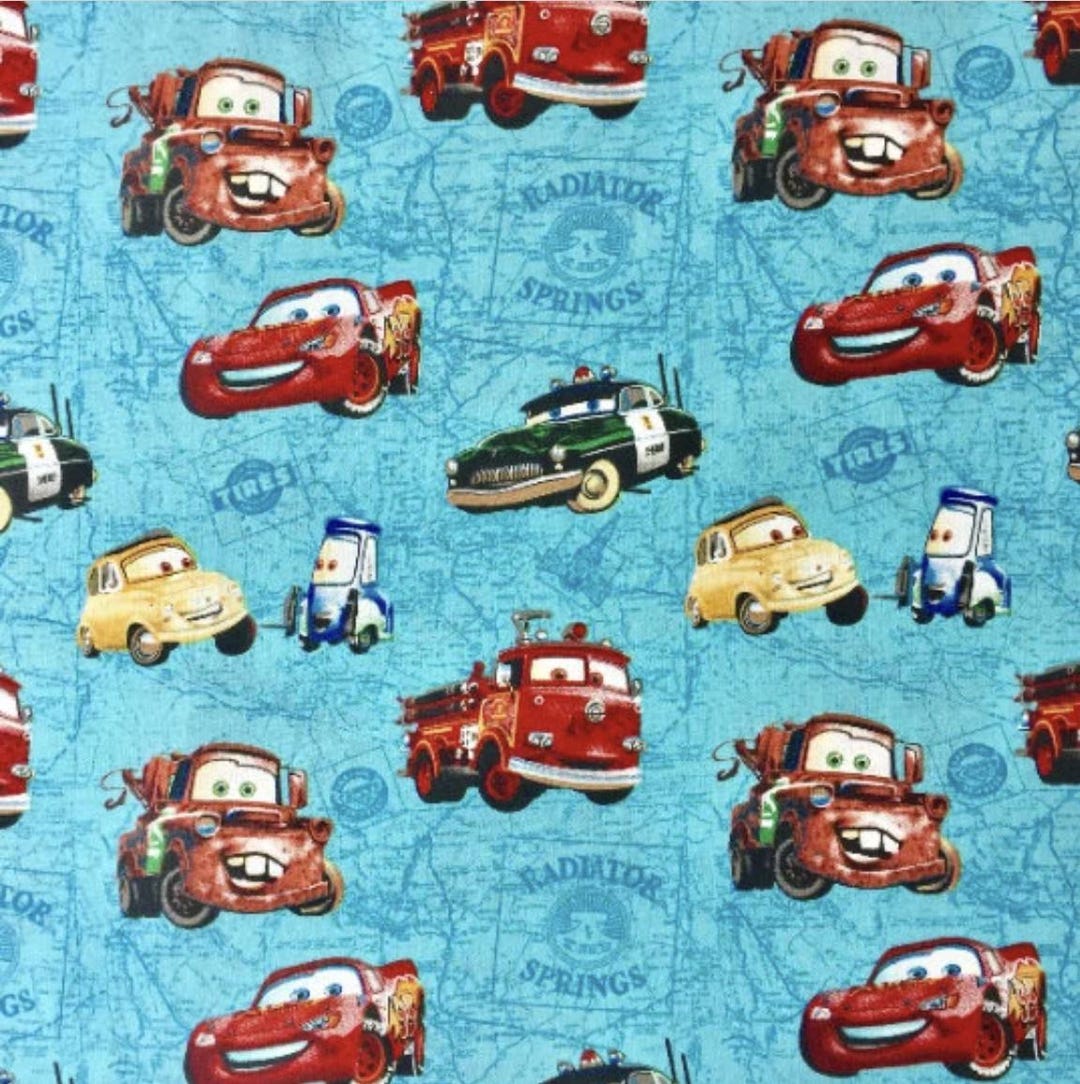 Disney Pixar Cars Movie Radiator Springs 100% Cotton Fabric - Etsy