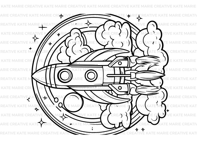 Rocket Ship Printable Coloring Pages Space Coloring Pages Outer Space ...