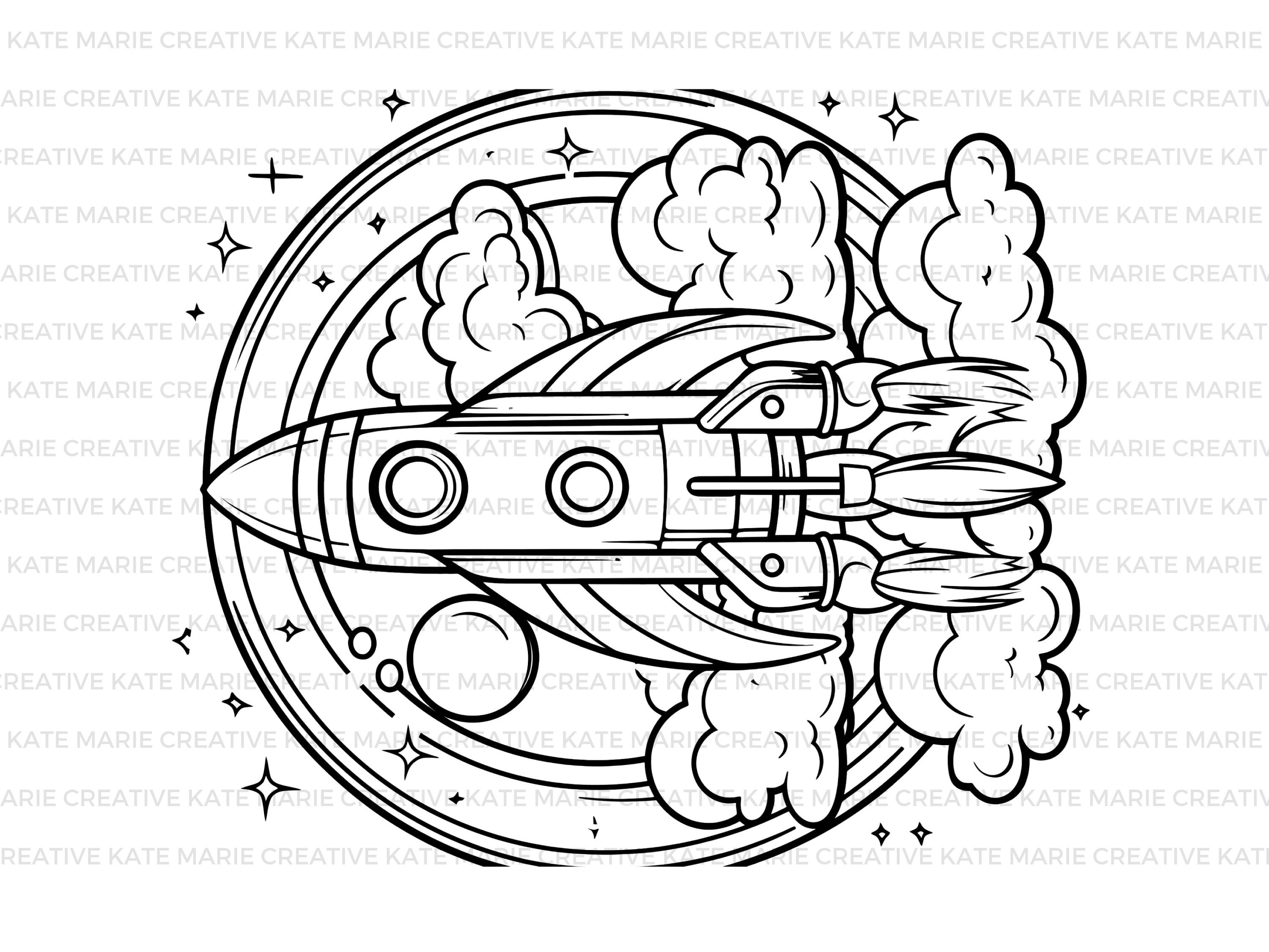 Rocket Ship Printable Coloring Pages Space Coloring Pages Outer Space ...
