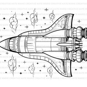 Rocket Ship Printable Coloring Pages Space Coloring Pages Outer Space ...