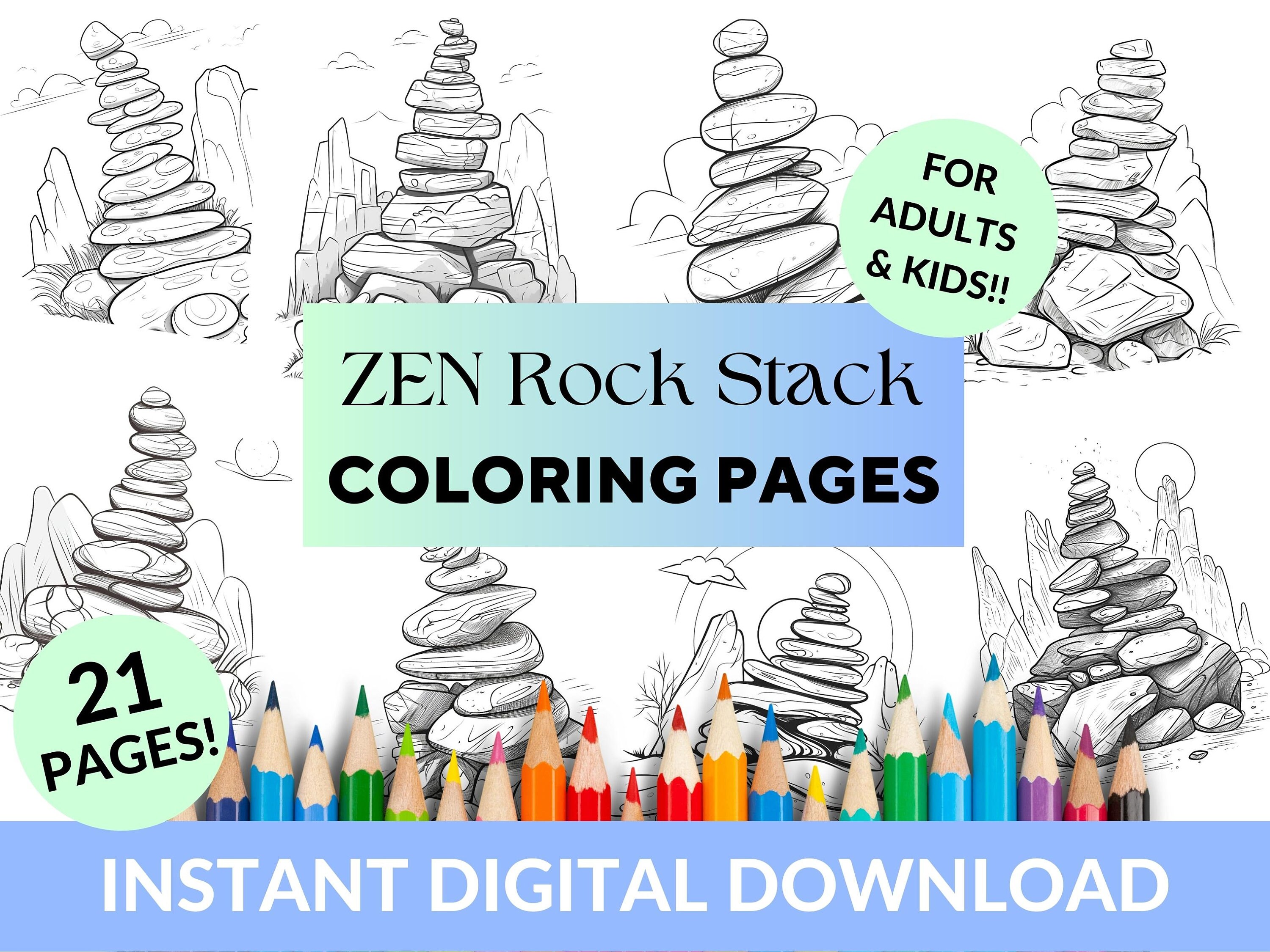 Zen Rocks Adult Coloring Pages Printable Kids Coloring Pages Birthday ...