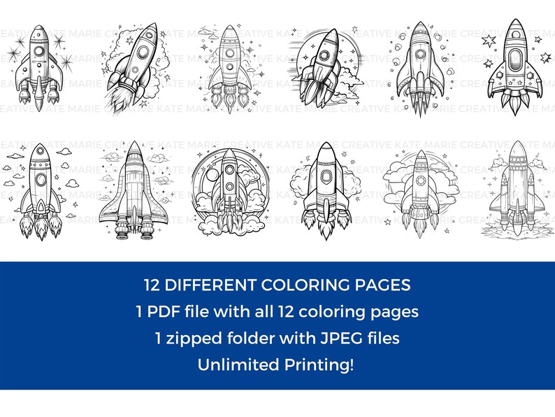 Rocket Ship Printable Coloring Pages Space Coloring Pages Outer Space ...