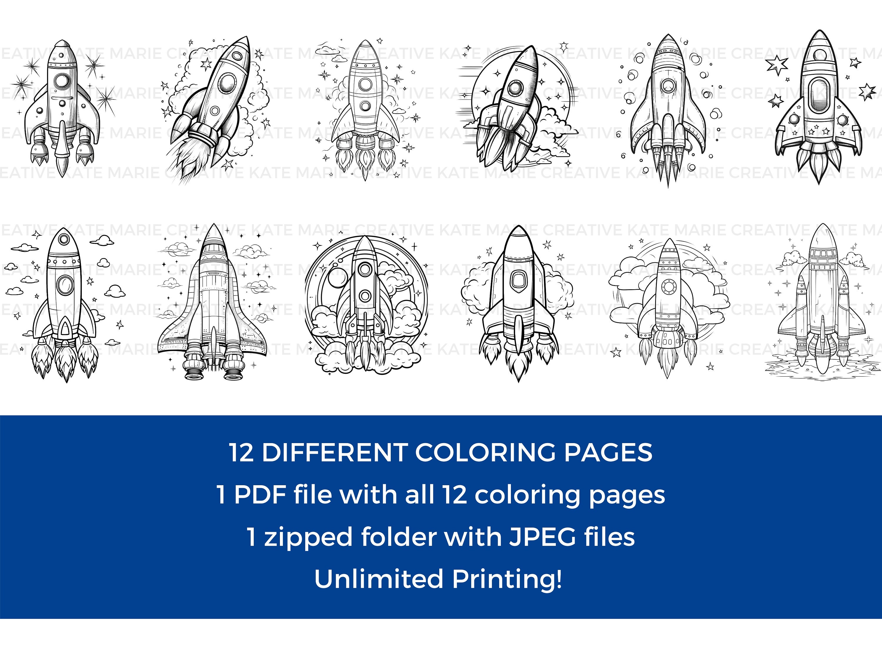 Rocket Ship Printable Coloring Pages Space Coloring Pages Outer Space ...