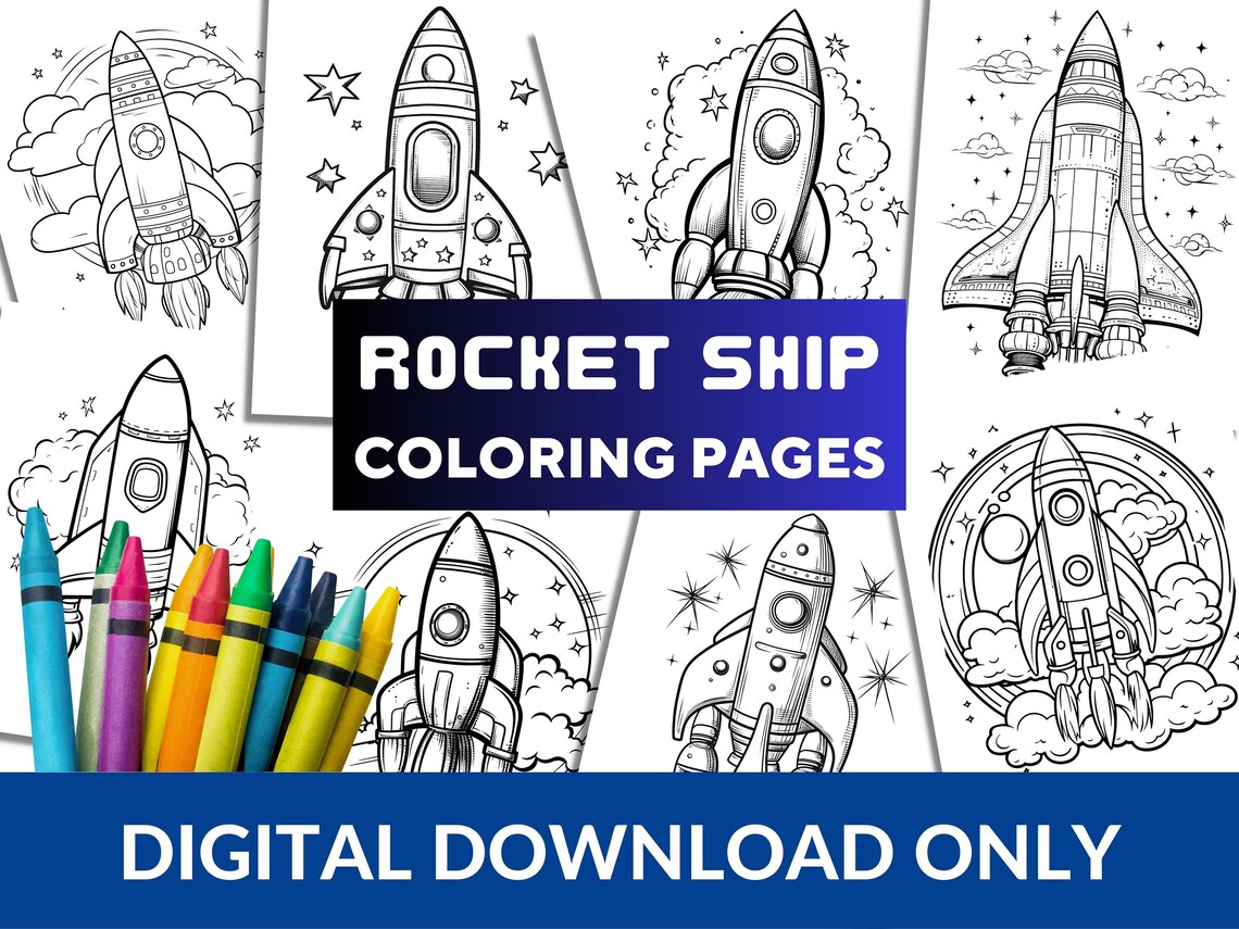Rocket Ship Printable Coloring Pages Space Coloring Pages Outer Space ...