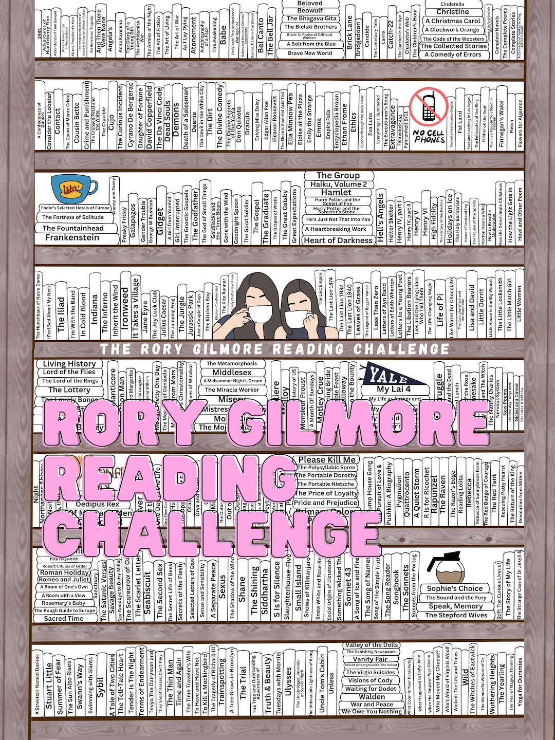 Rory Gilmore Reading Challenge. (PRINTABLE Version With Boarder) (408 ...