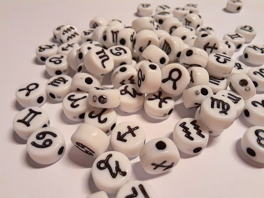 Constellation Symbol Beads, Star Sign Beads, Round Bead, 40 Beads ...
