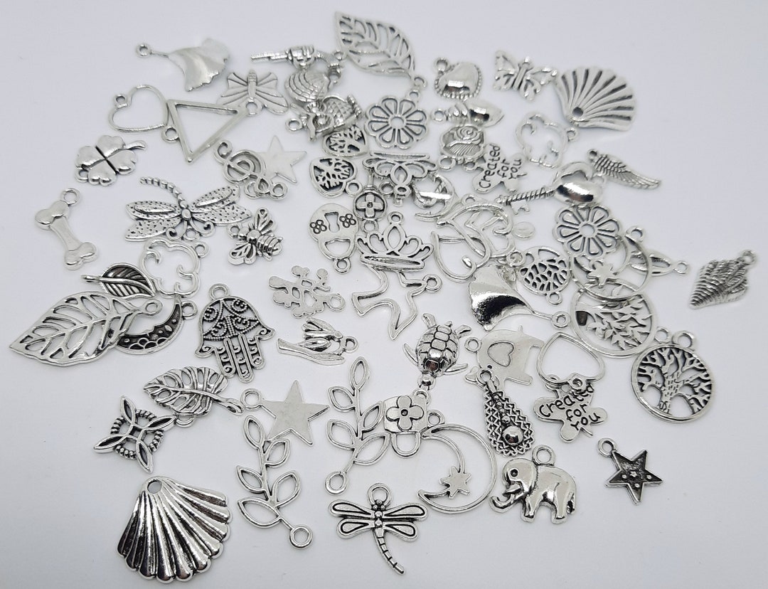 Mixed Bag of Charms, Pendants, Craft Supply, Jewellery Making, 15 ...