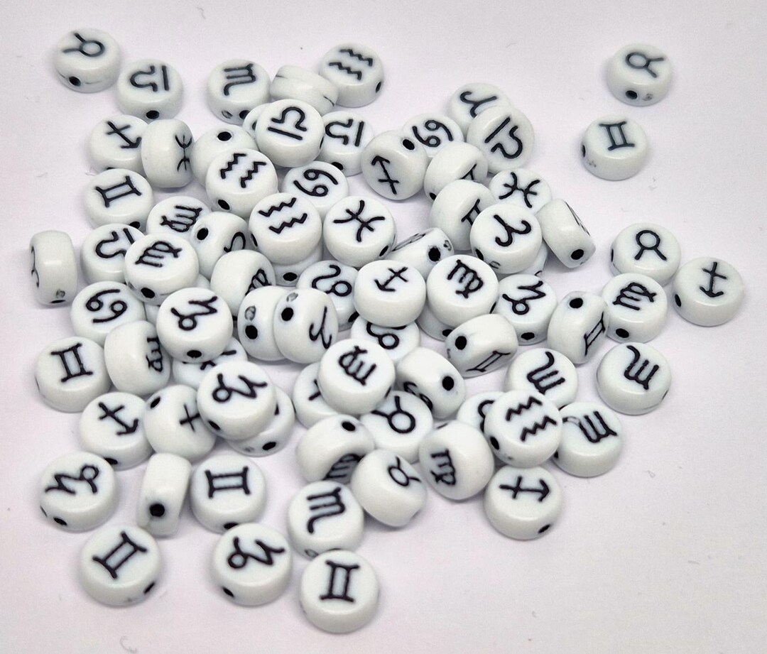 Constellation Symbol Beads, Star Sign Beads, Round Bead, 40 Beads ...