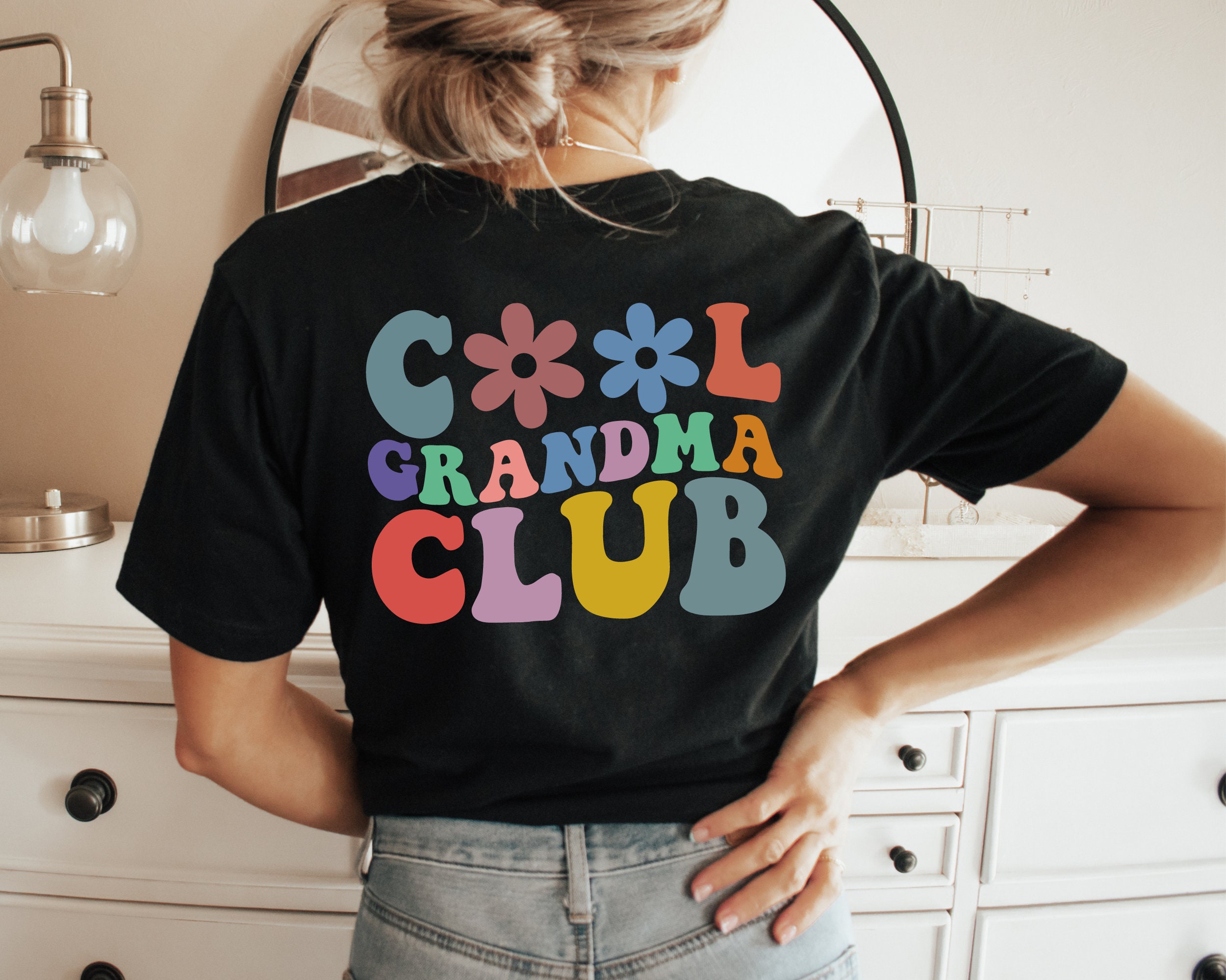 Cool Grandma Club Shirt Front and Back Printed, Grandma Shirt, Gift for ...