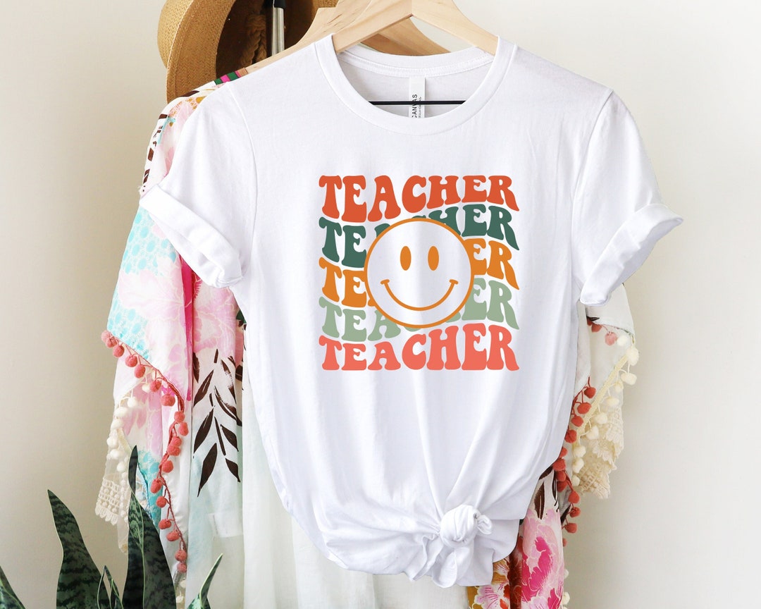 Retro Teacher Shirt for Teacher, Unisex Teacher Tee for Women, Back to ...