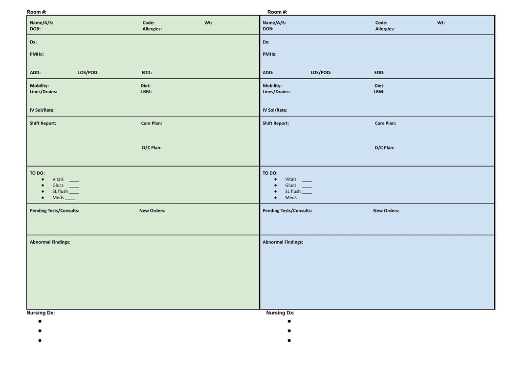 Nursing Student Clinical Brain Sheet - Etsy