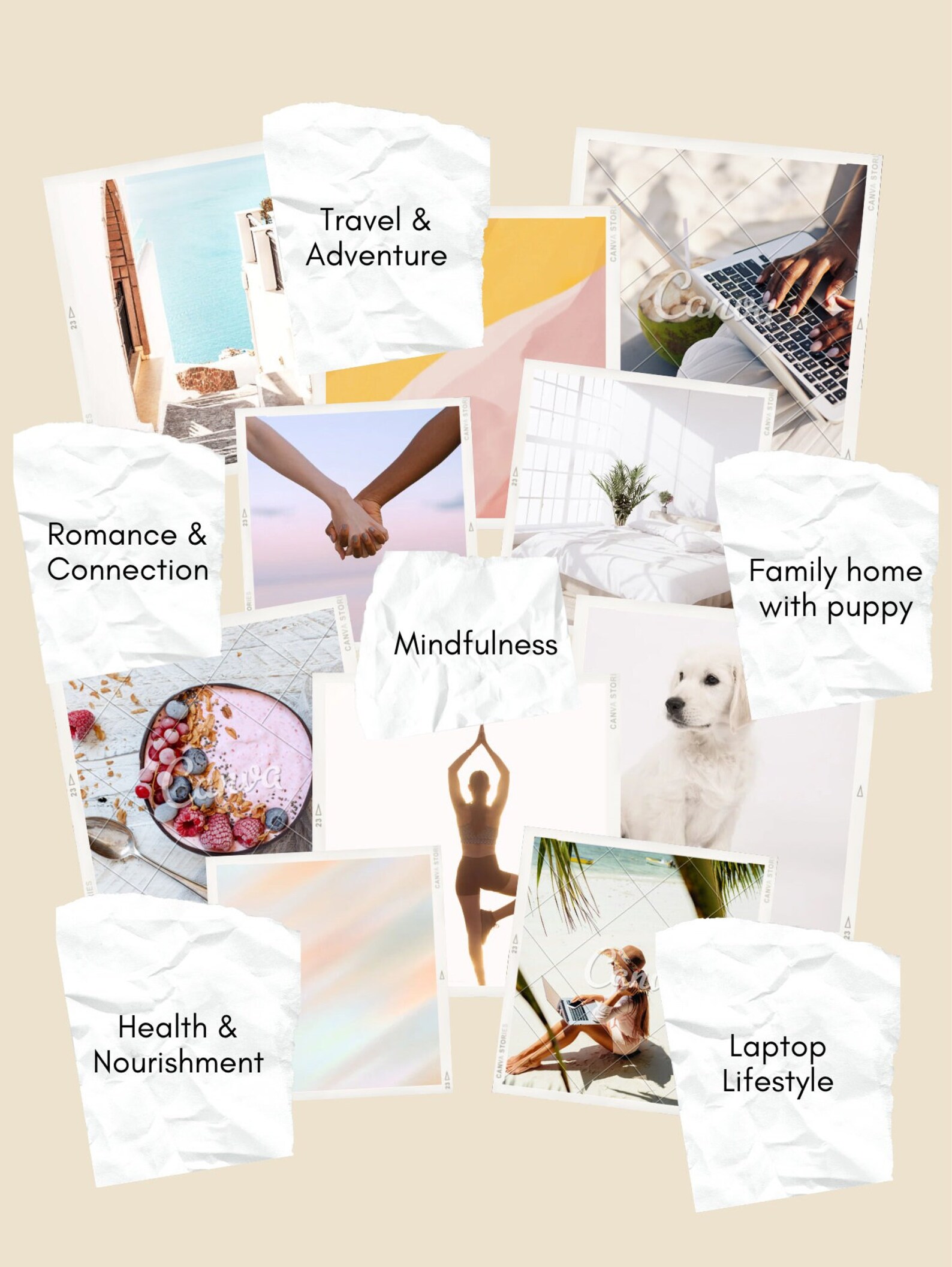 Printable Vision Board and Template, 2023 Pinterest Life Planner, Goal ...