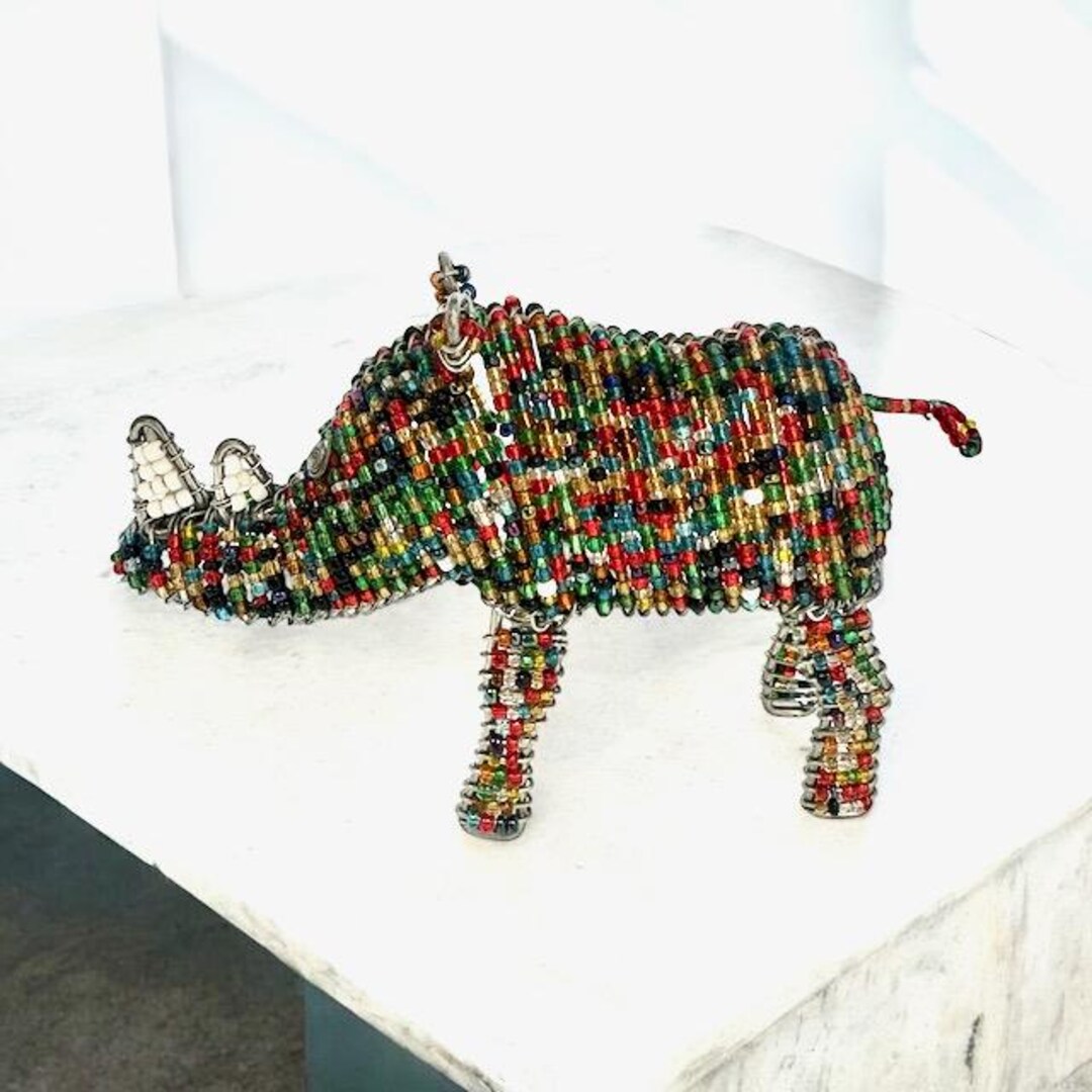 Animal Decor Beaded Wire Frame Colorful Ugandan Hand-made - Etsy