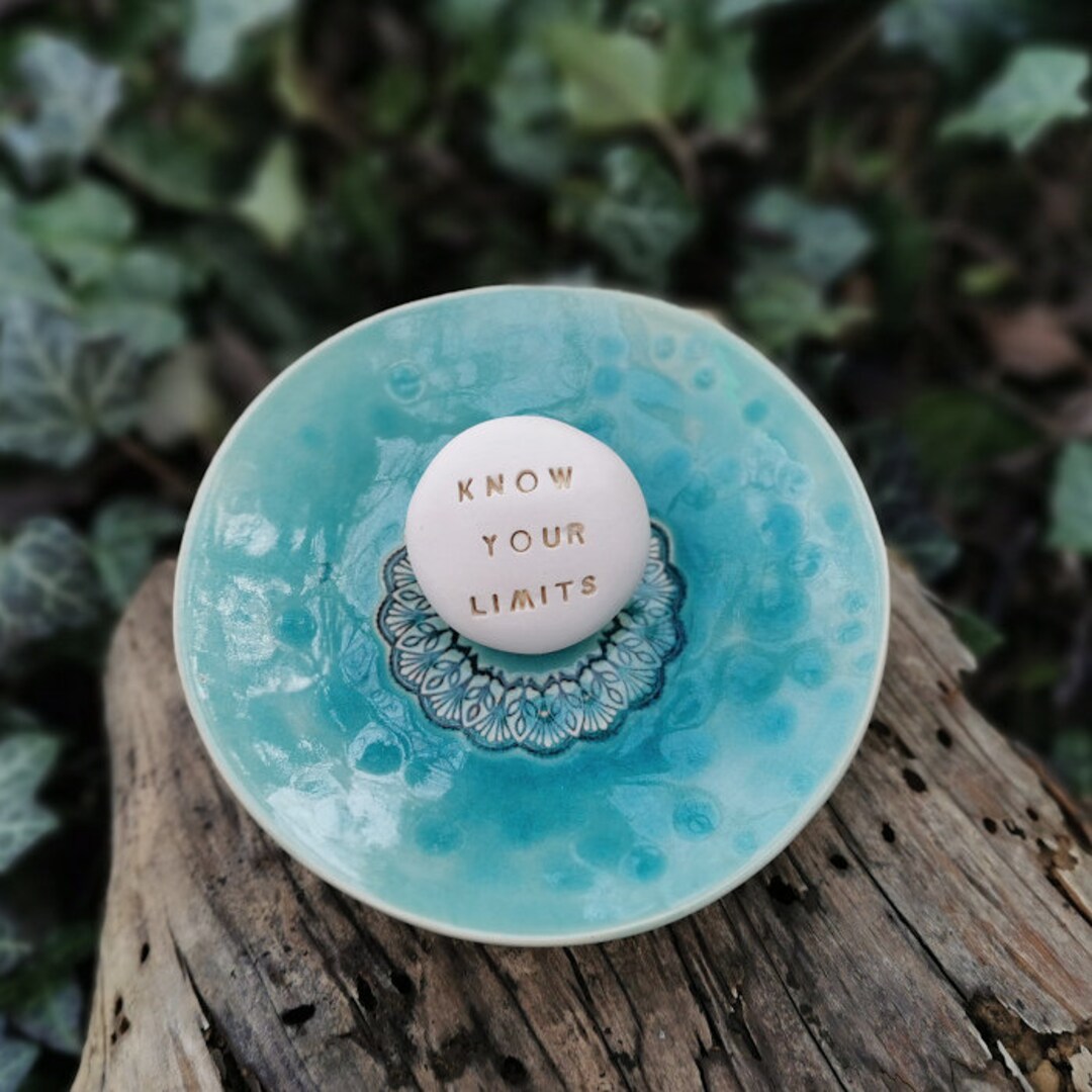 KNOW YOUR LIMITS Ceramic Motivation Words, Inscribed Pebble - Etsy