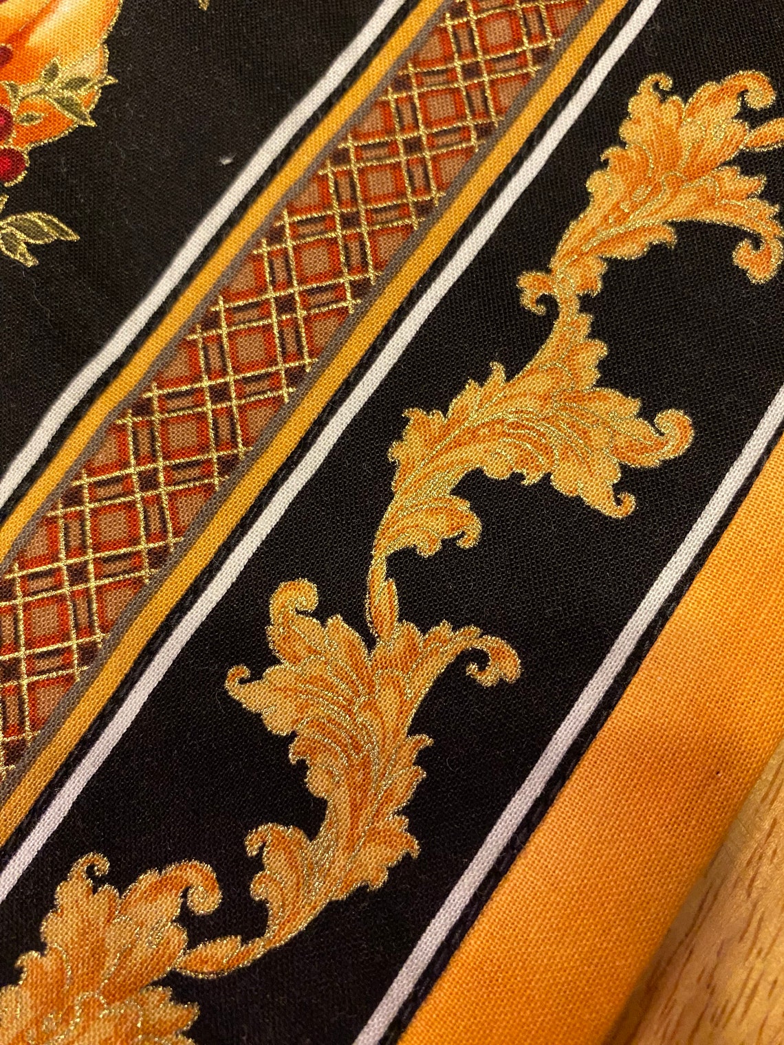 Table Runner, Pumpkins, Fall, Autumn, Thanksgiving, Gold, Black ...