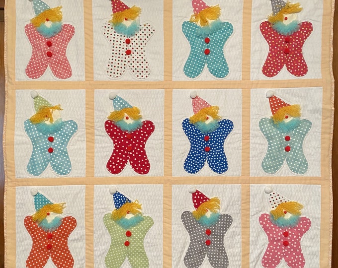 Clowns, Nursery Decor, Whimsical, Wall Art, Modern, Multi-colored ...