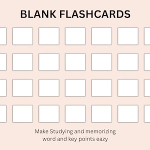 Blank Flashcards Printable Student Flashcards for Studying Exam Study ...