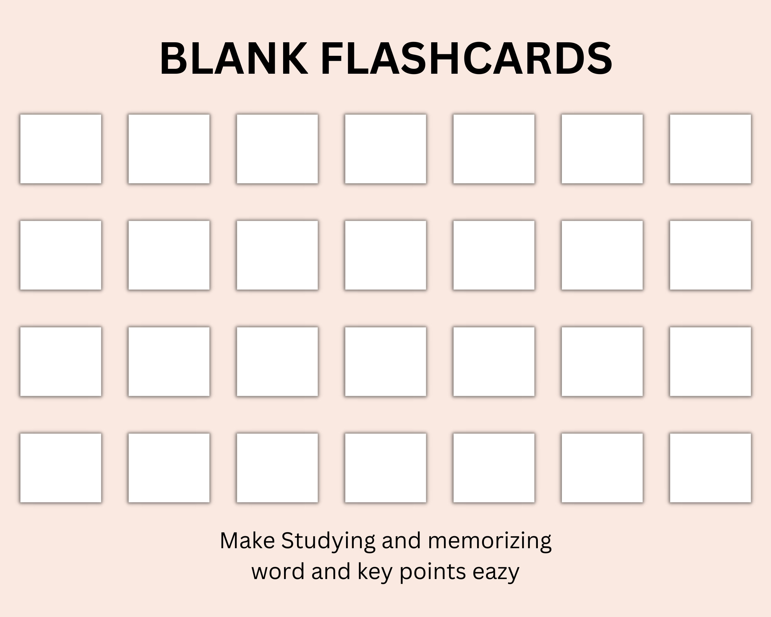 Blank Flashcards Printable Student Flashcards for Studying Exam Study ...