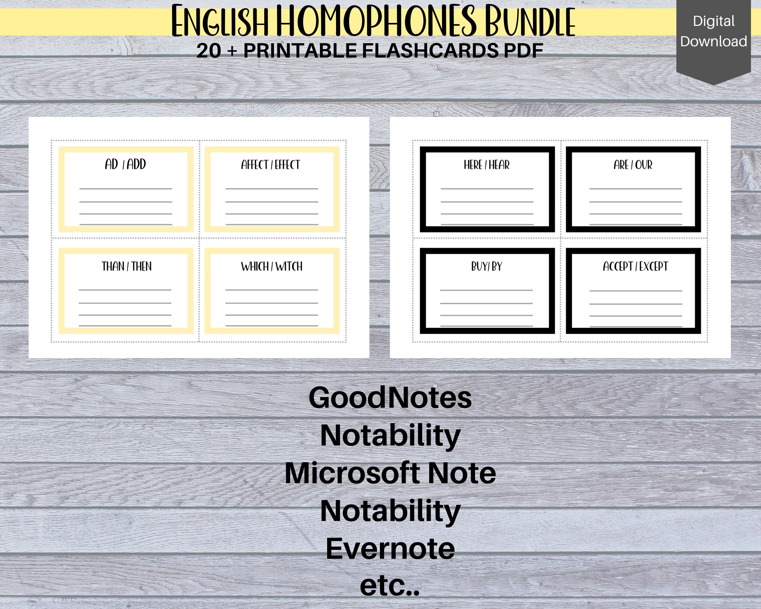 Commonly Confused Words Flashcards, English Grammar, ESL Educational ...