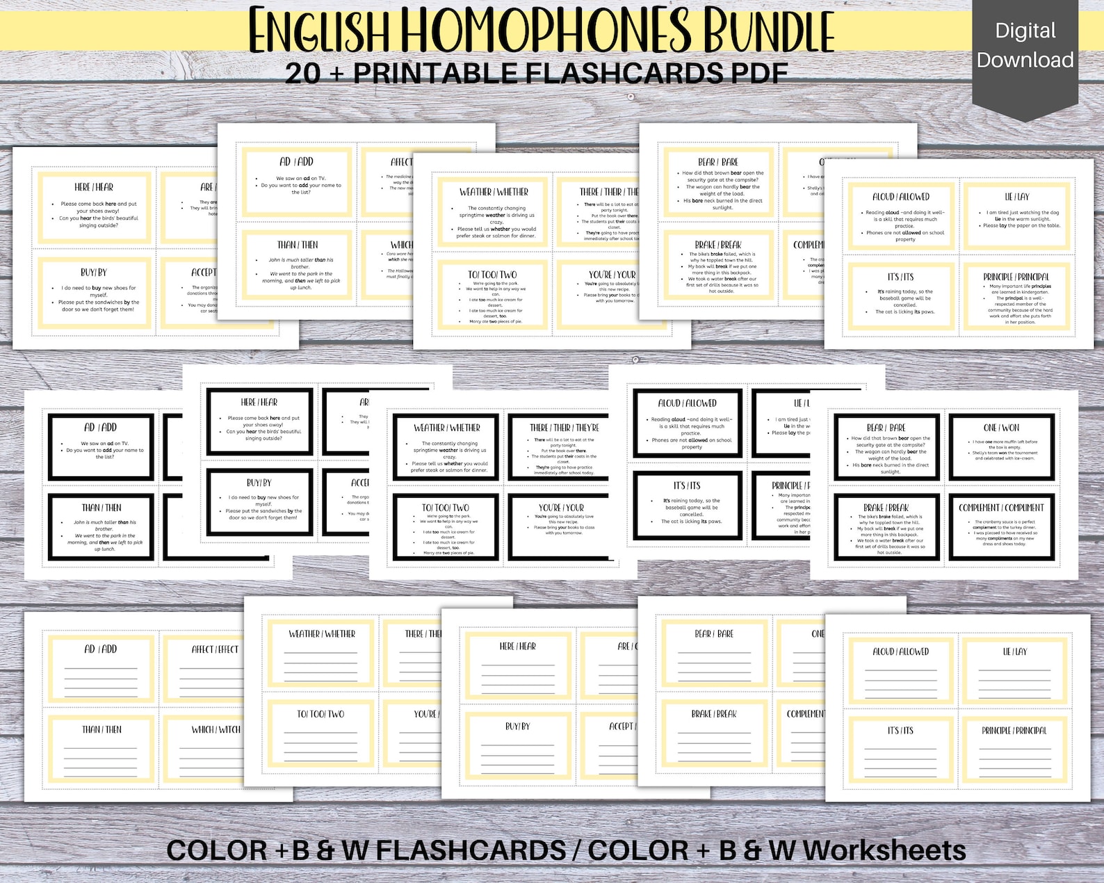 Commonly Confused Words Flashcards, English Grammar, ESL Educational ...
