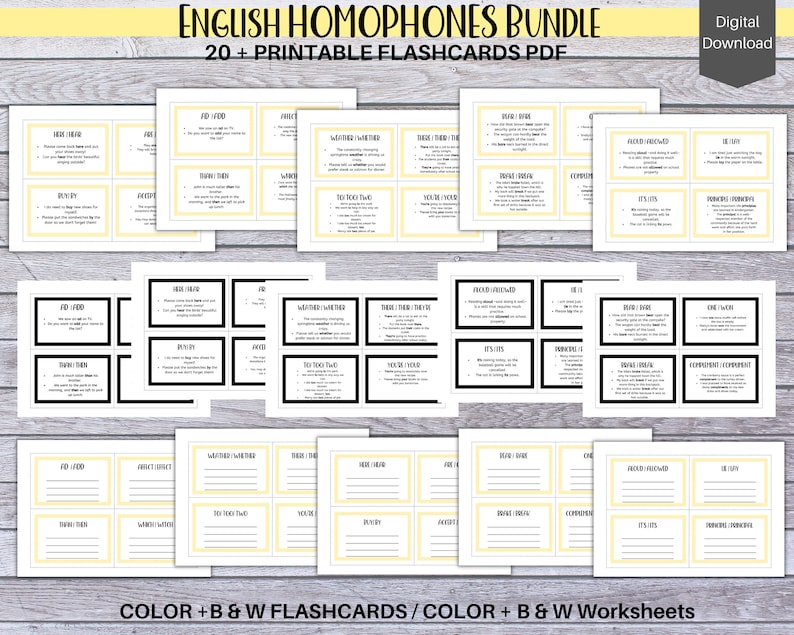 Commonly Confused Words Flashcards, English Grammar, ESL Educational ...