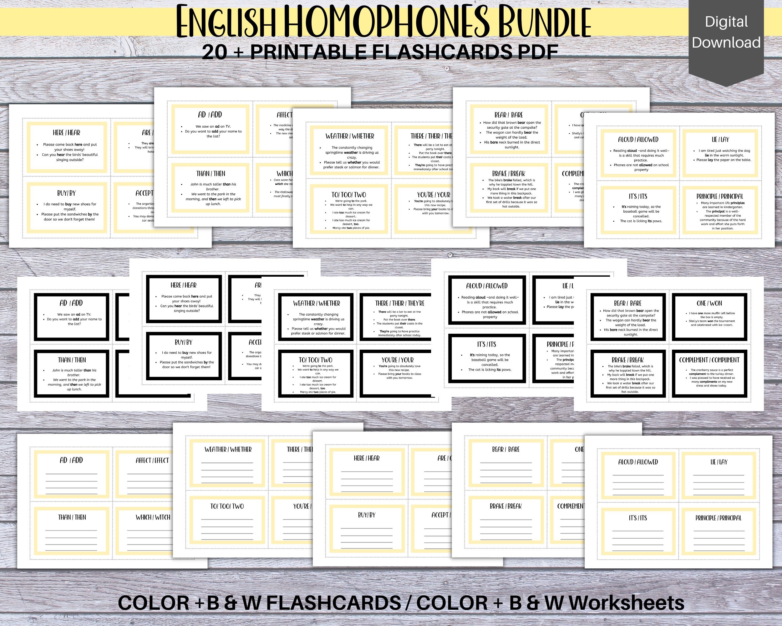 Commonly Confused Words Flashcards, English Grammar, ESL Educational ...