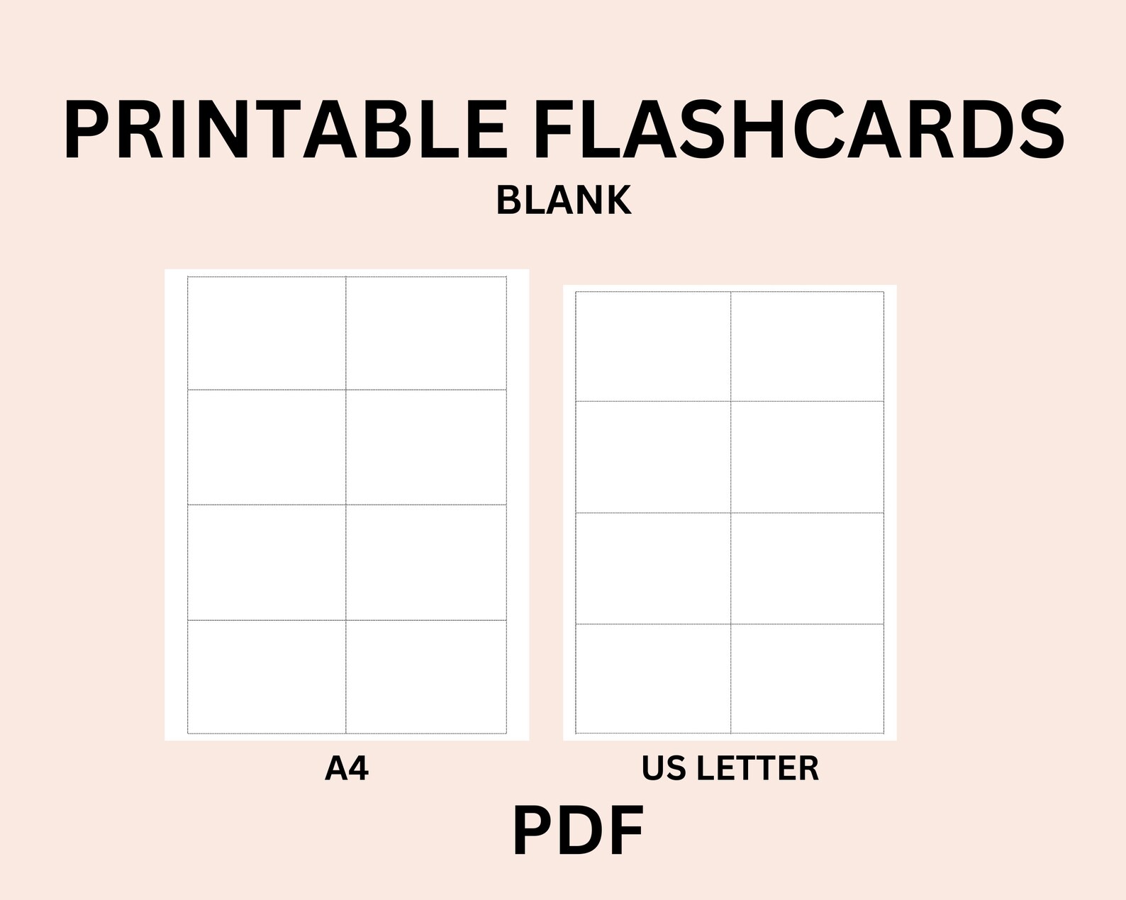 Blank Flashcards Printable Student Flashcards for Studying Exam Study ...