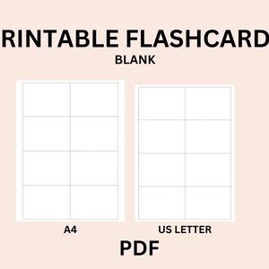 Blank Flashcards Printable Student Flashcards for Studying Exam Study ...
