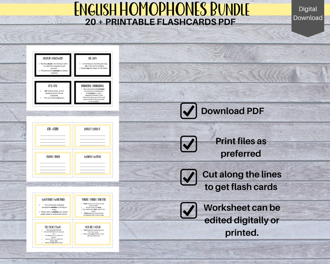 Commonly Confused Words Flashcards, English Grammar, ESL Educational ...