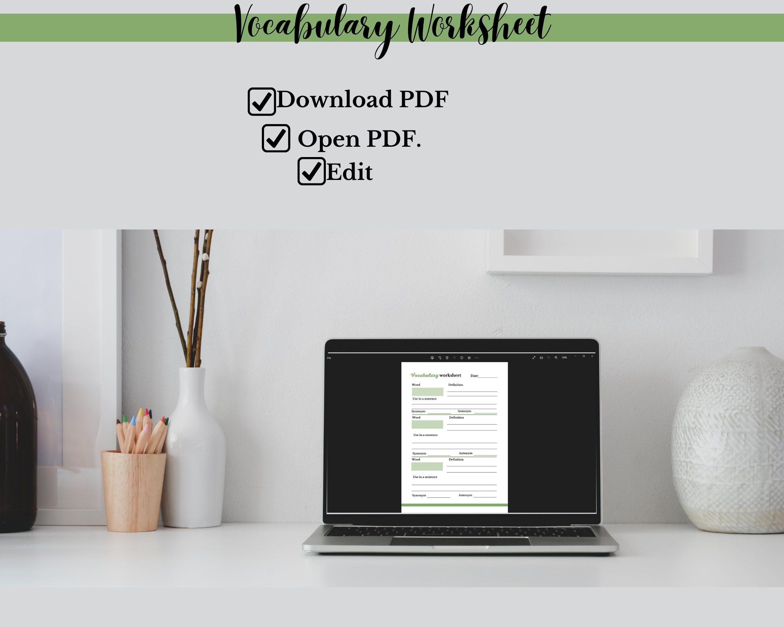 Vocabulary Worksheet Digital Vocabulary Tracker Goodnotes - Etsy