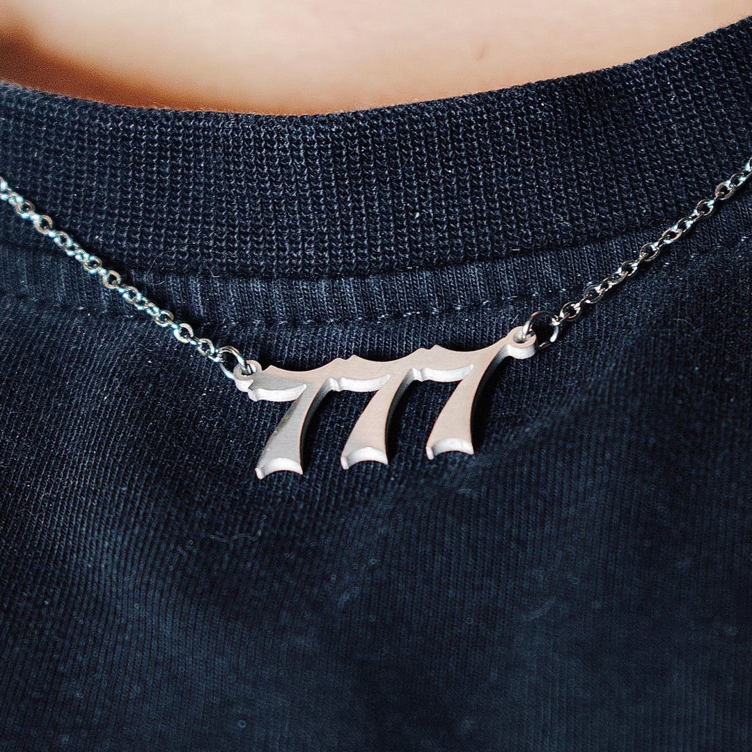 Angel Number Necklace: Stainless Steel Pendant, 17in Chain - Etsy