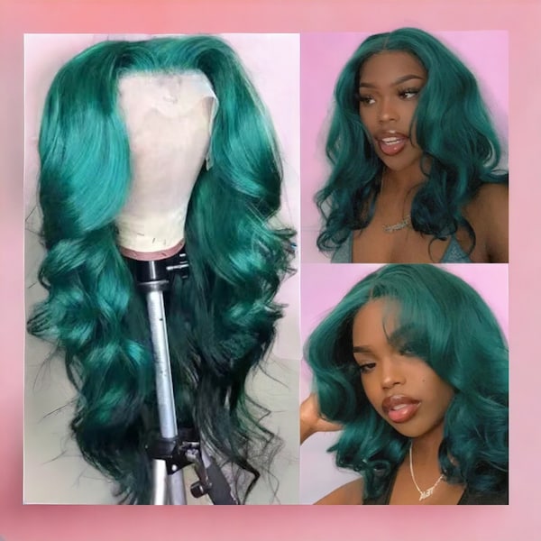 Teal Wig - Etsy