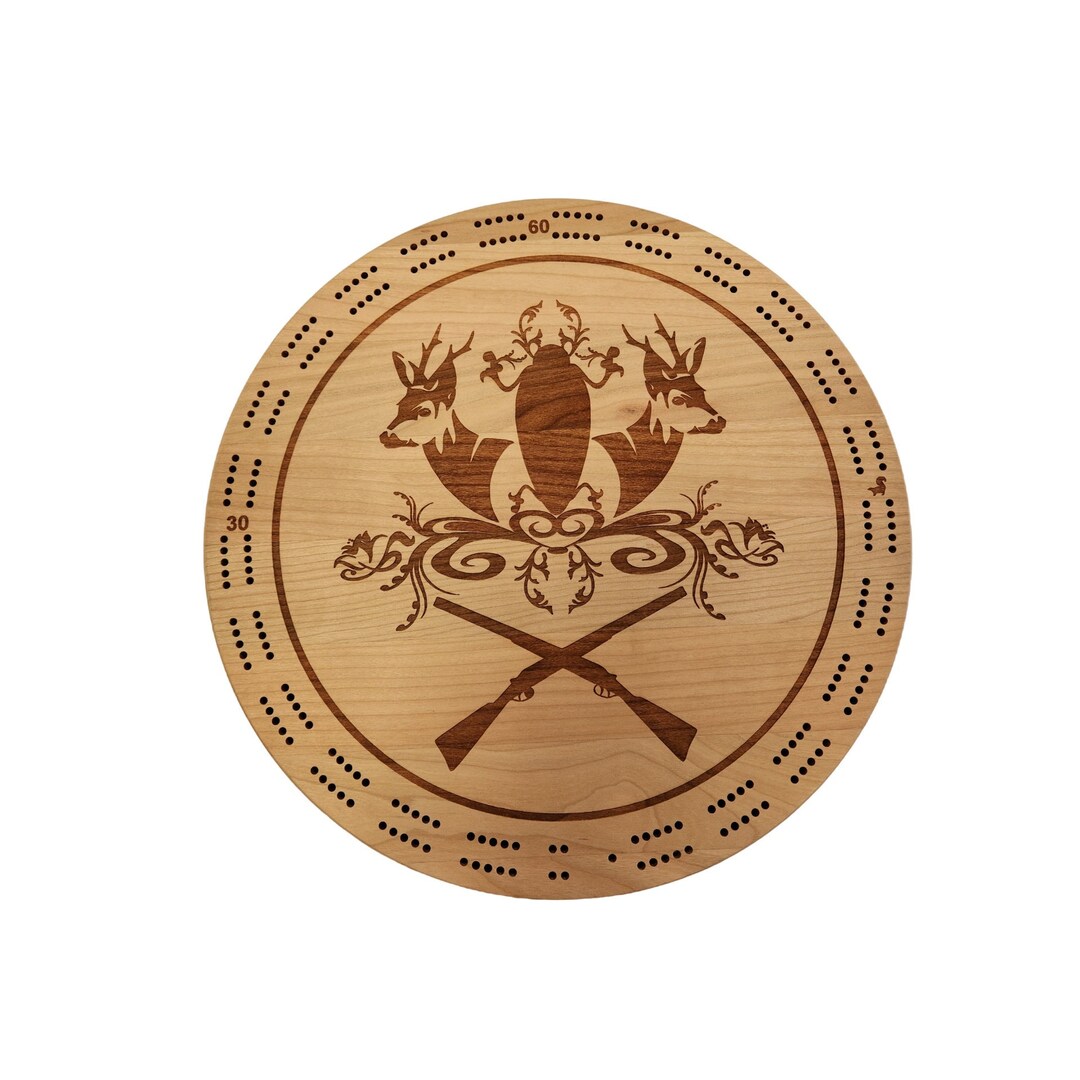 Deer Hunter Round Cribbage Board - Etsy