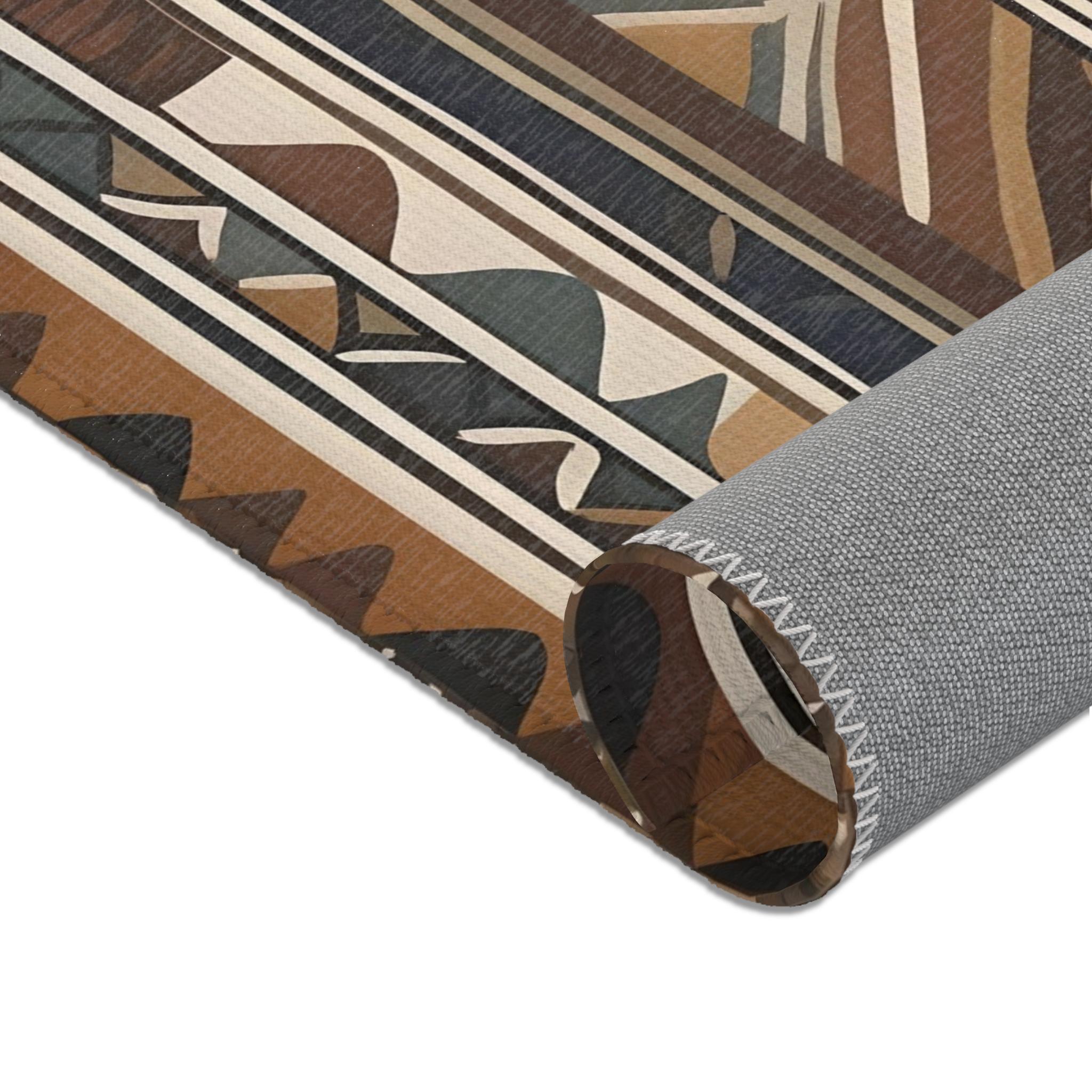 Area Rug - Tribal Earth Tone Design - Etsy