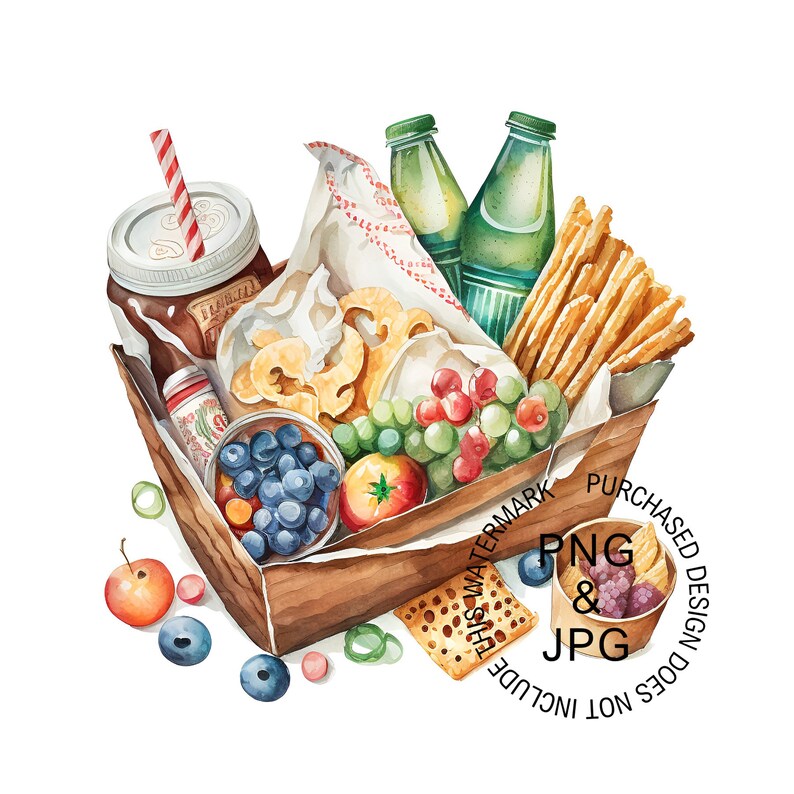 9 Picnic Basket Clipart Bundle, Picnic Basket Png, Rustic Clipart ...