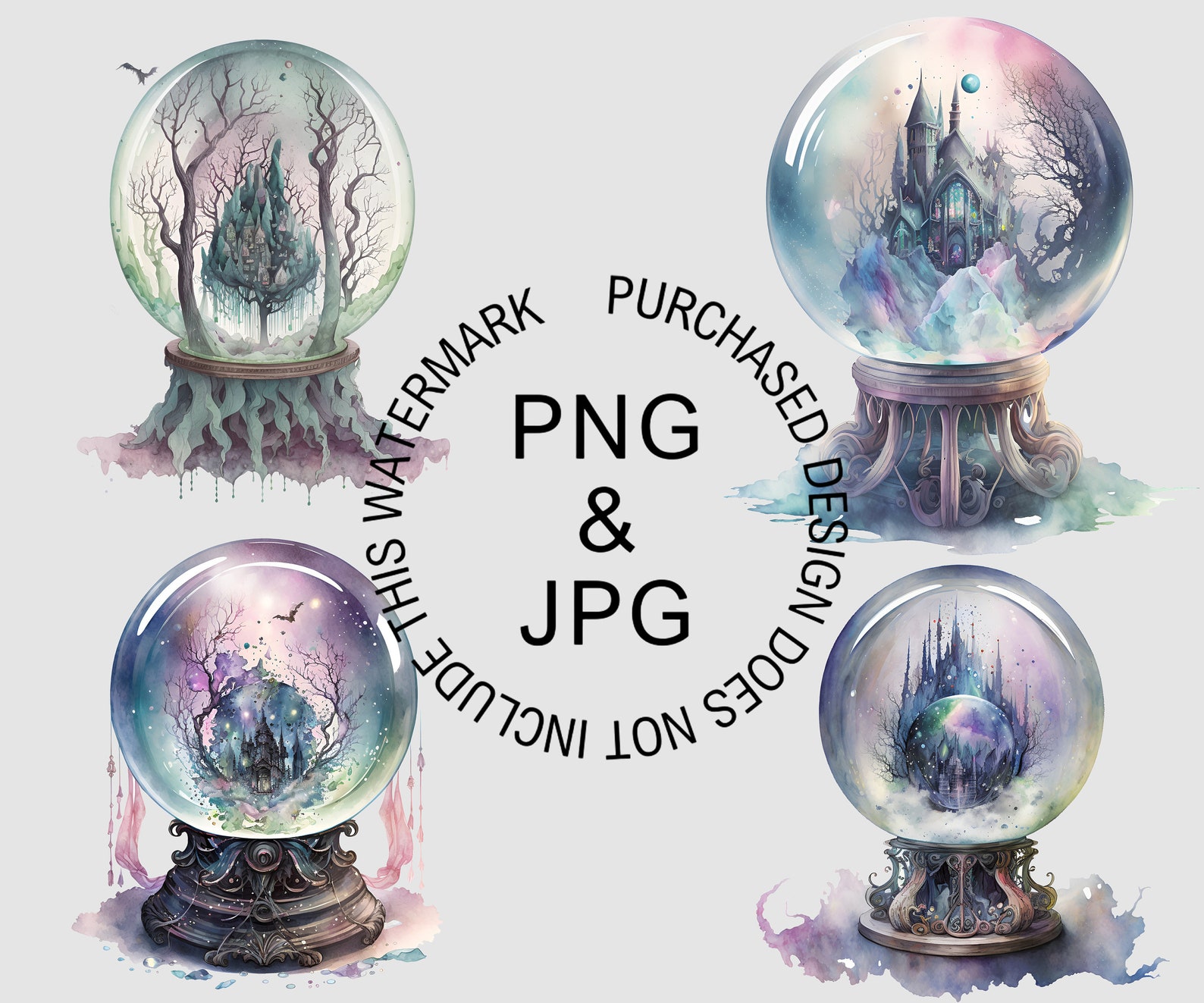 Crystal Ball Clipart Bundle, Witch Crystal Ball Png, Rustic Clipart ...