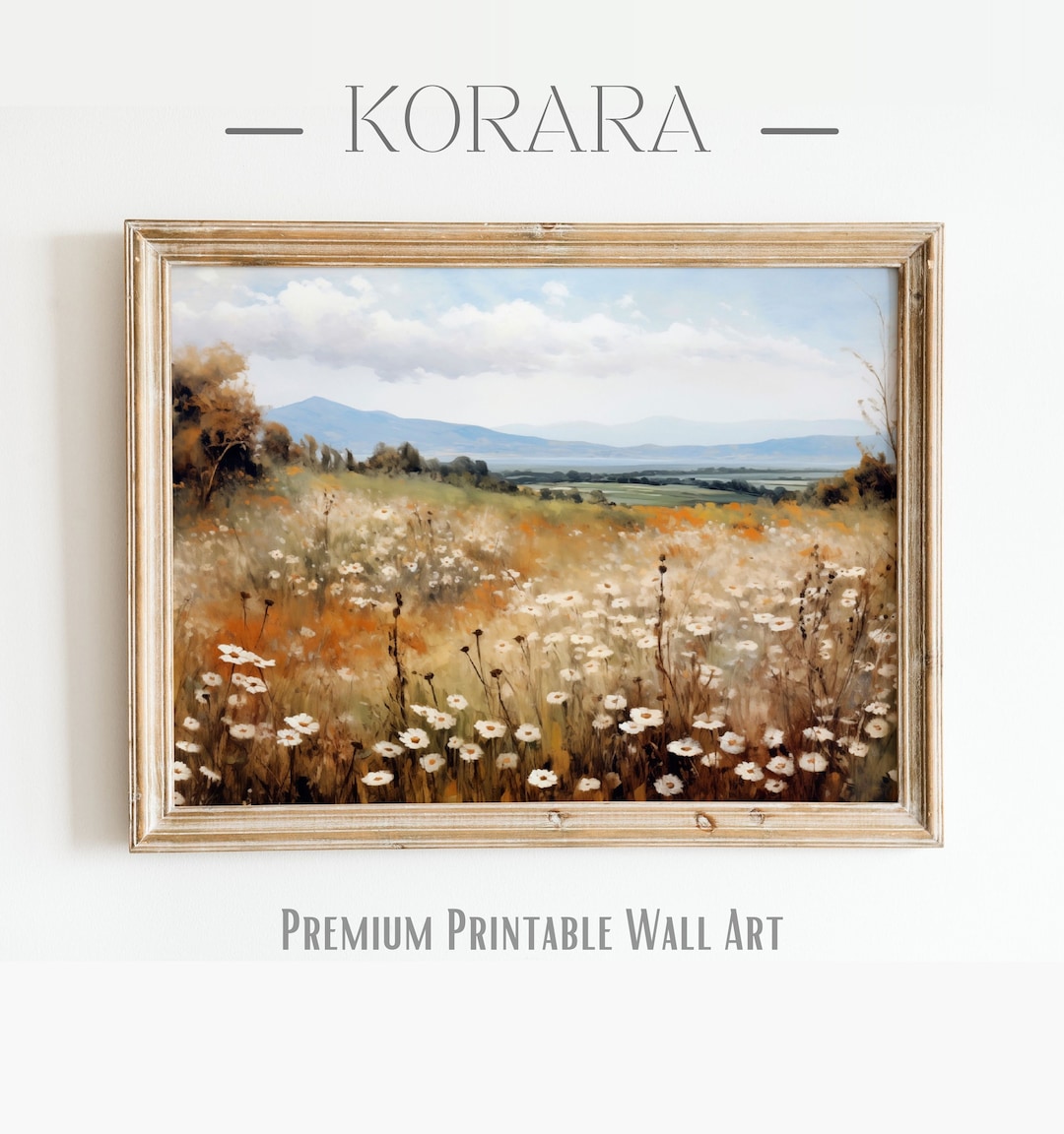 Autumn Wildflower Field Floral Wall Art, Fall Wildflower Vintage ...