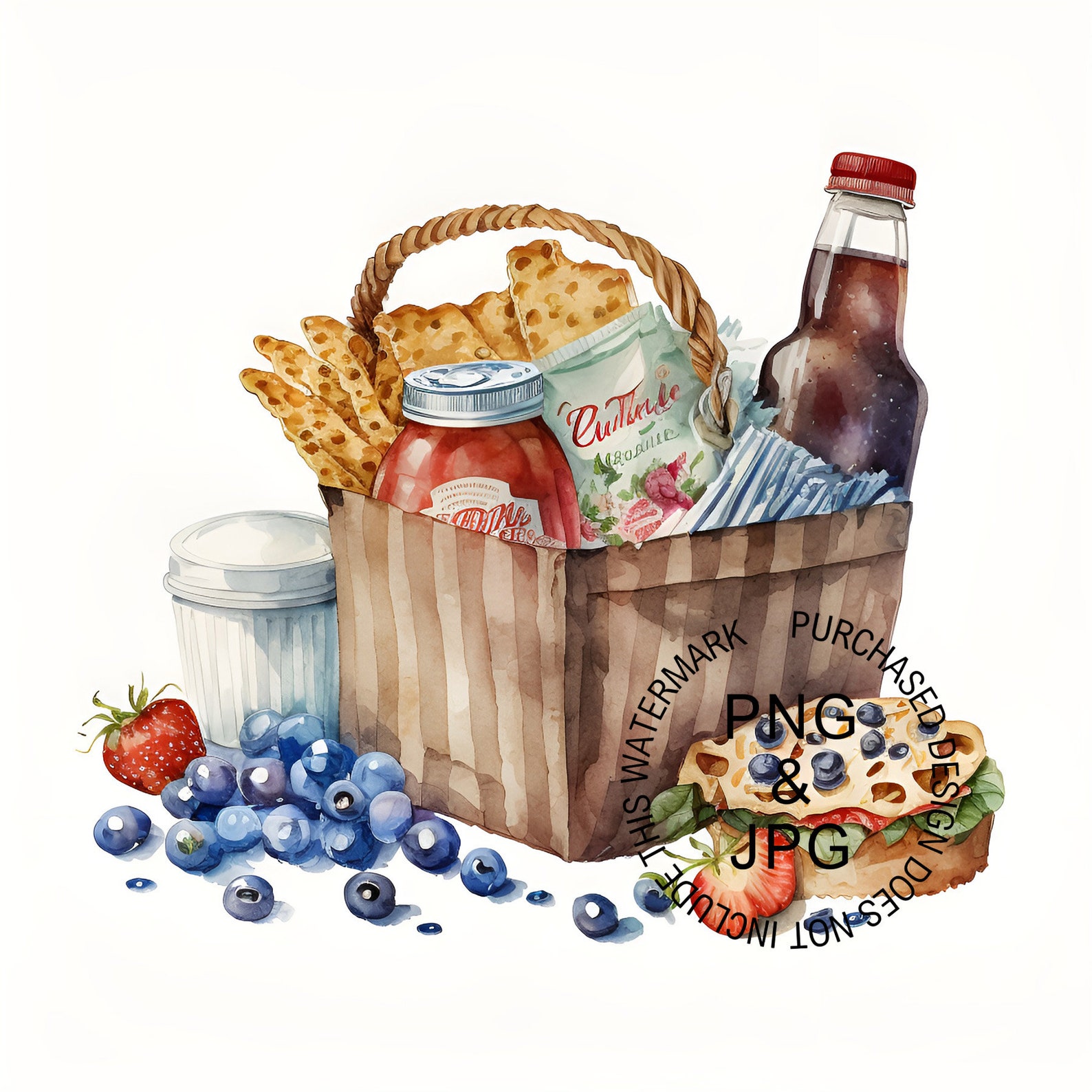 9 Picnic Basket Clipart Bundle, Picnic Basket Png, Rustic Clipart ...