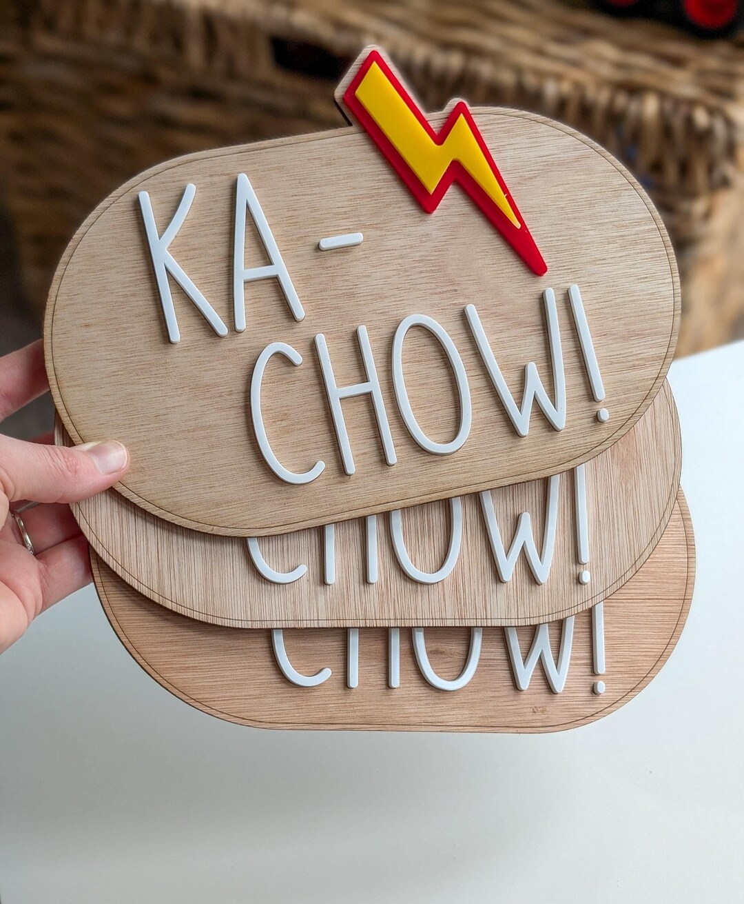 Wooden 'ka-chow' Sign | Cars Fans | Toddler Room Sign | Boys Room ...