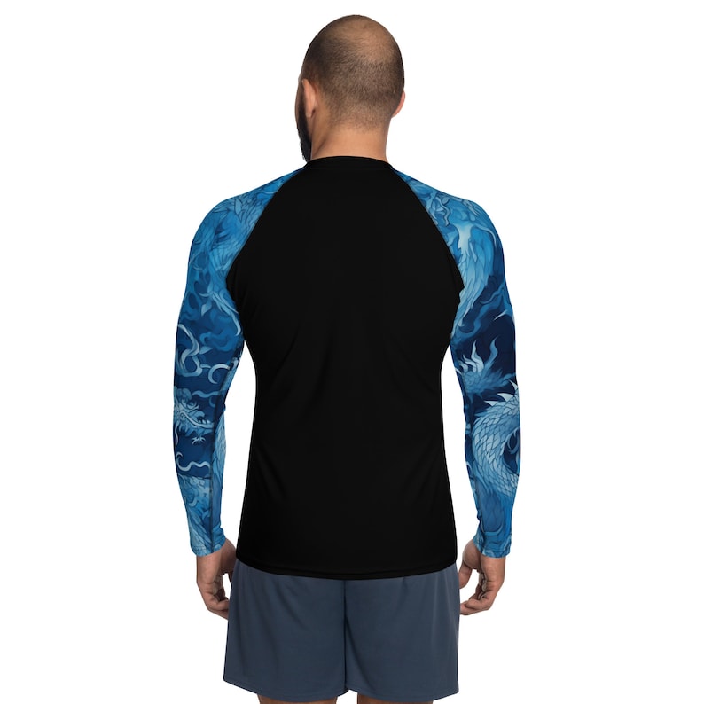 Men's BJJ No Gi Rash Guard - Blue Dragon Sleeve Design - Etsy