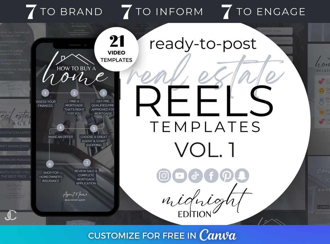21 Real Estate Infographic Reels Templates Realtor Social - Etsy