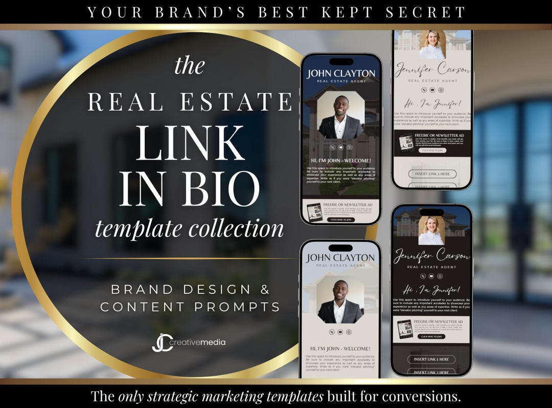 Real Estate Link in Bio Website Template: Realtor Branding (canva) - Etsy