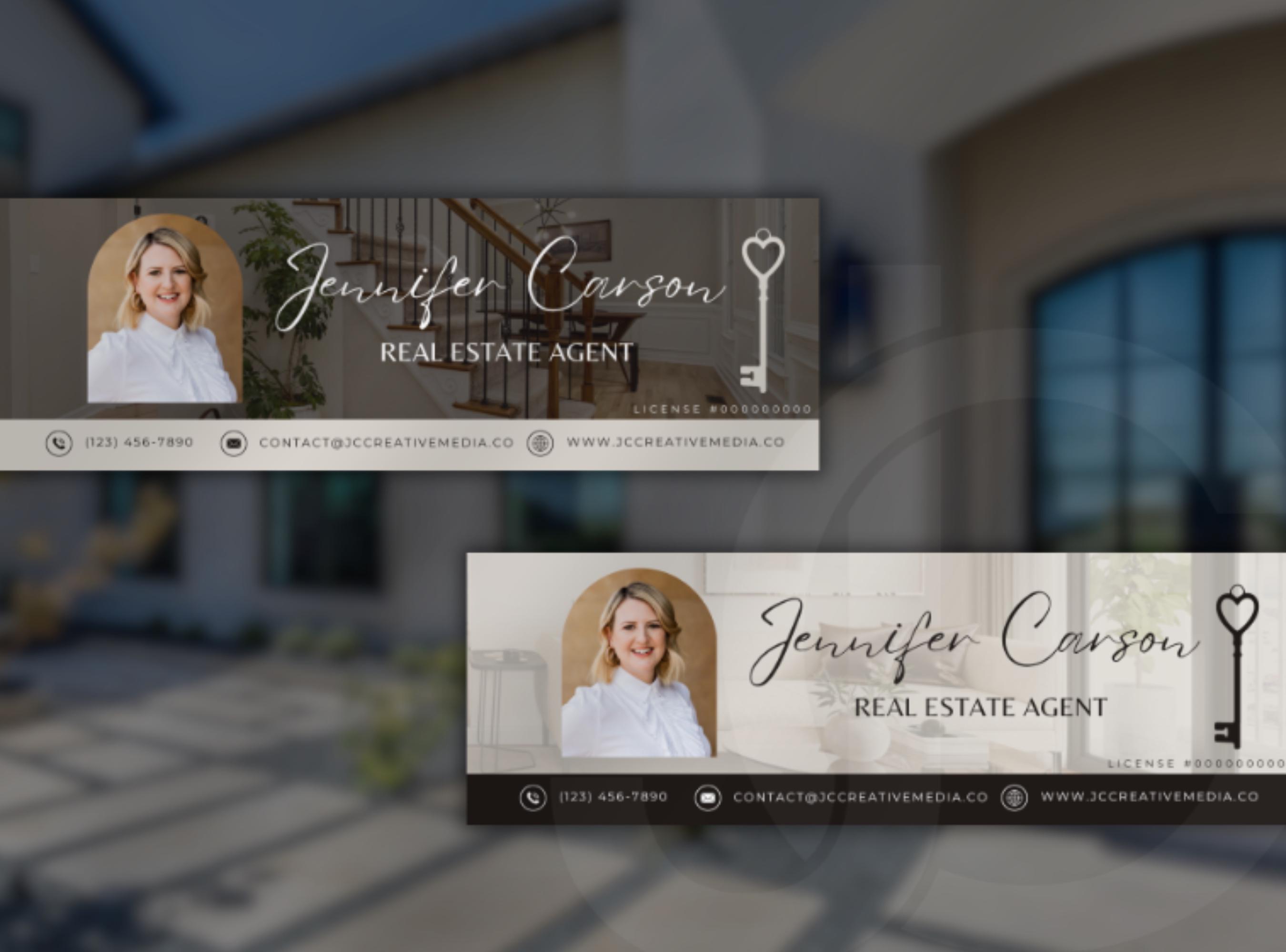Luxury Real Estate Email Signature Templates: Canva Realtor Branding - Etsy