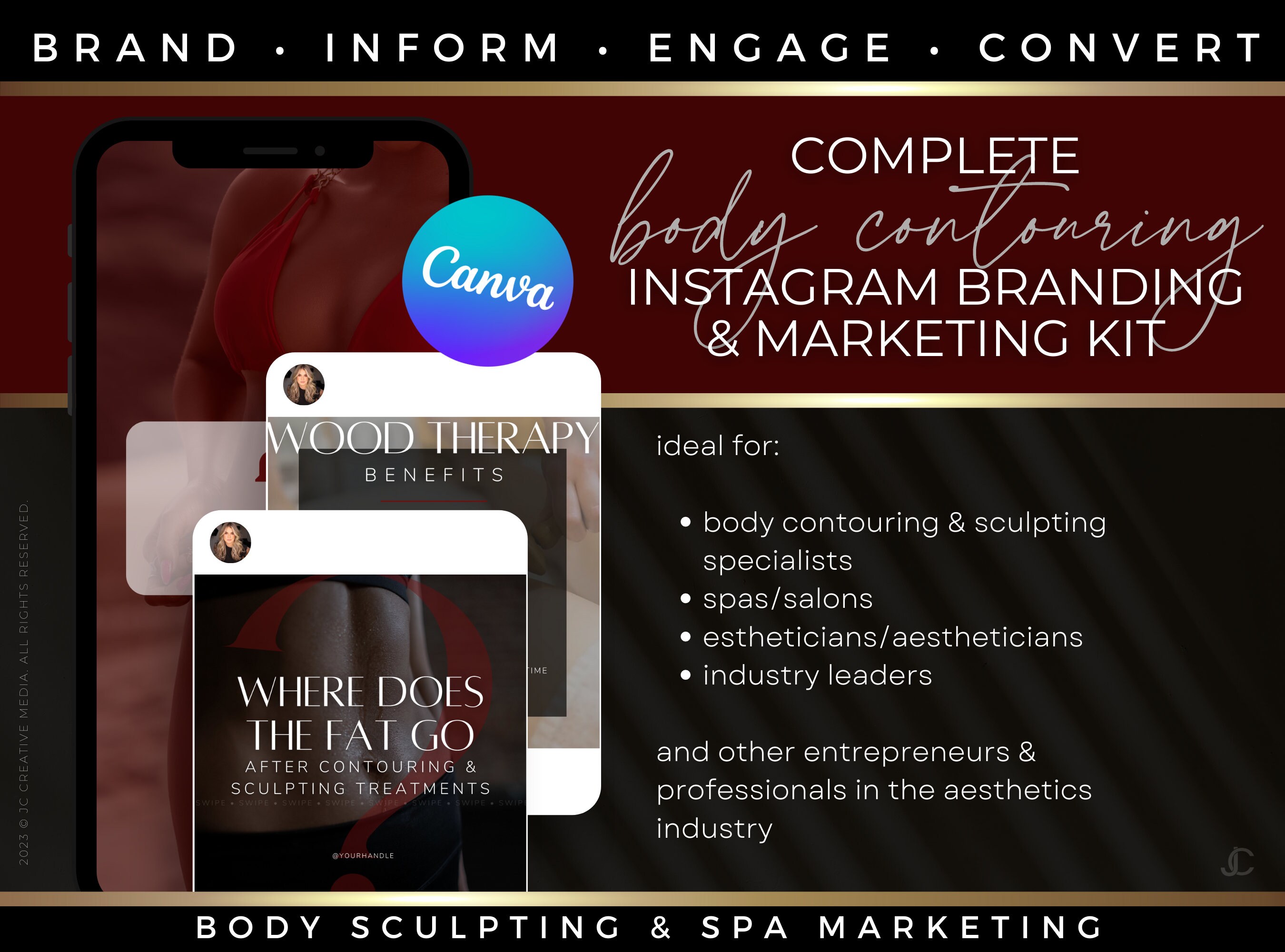 Body Sculpting Marketing Branding Kit Med Spa Social Media - Etsy