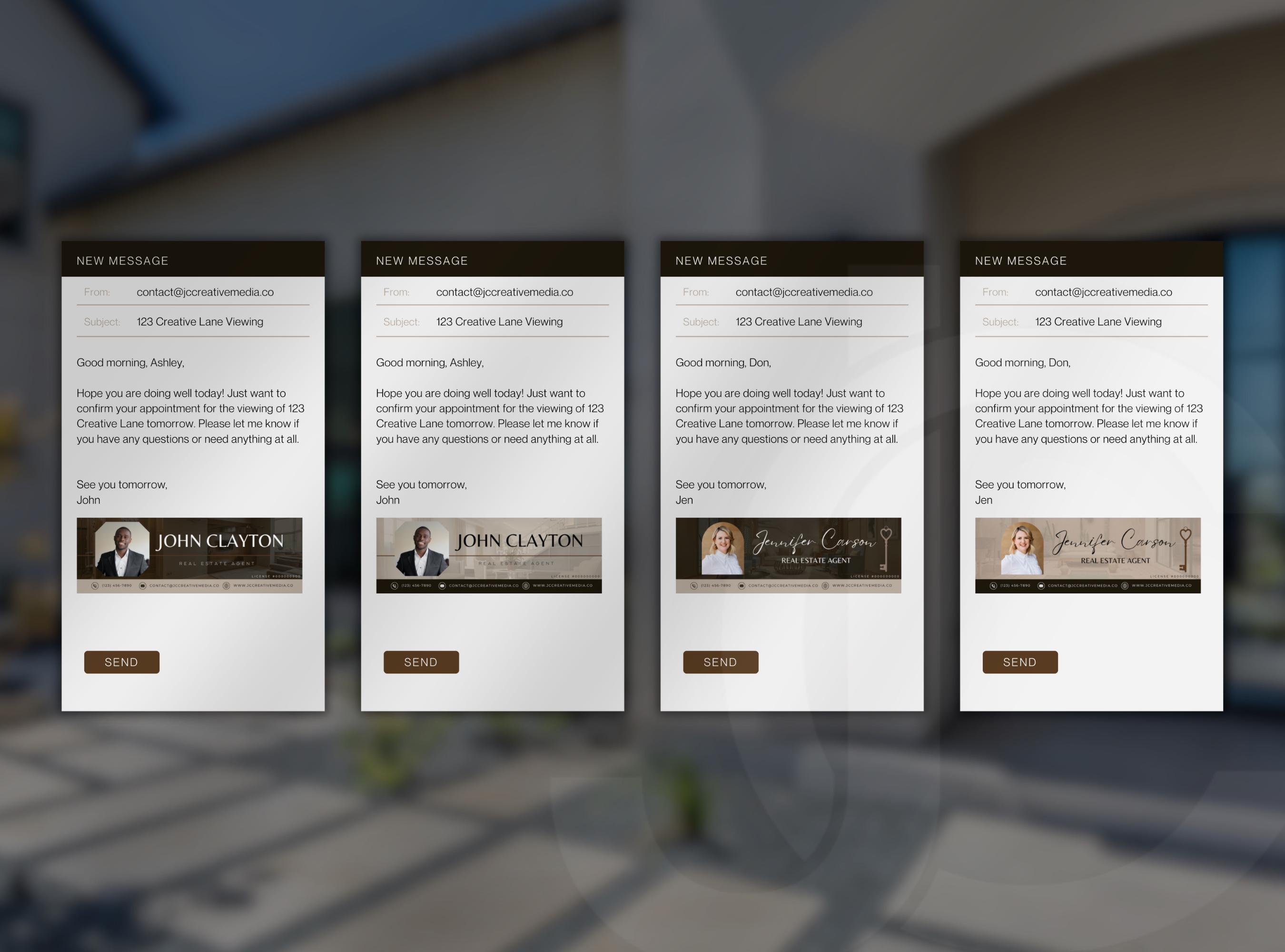 Luxury Real Estate Email Signature Templates: Canva Realtor Branding - Etsy